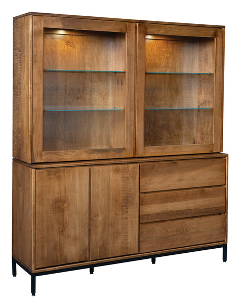 Amish Solid Hardwood Windsor Buffet & Hutch – HomePlex Furniture ...